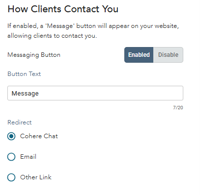 How to Enable Messaging on Personal Website – Cohere